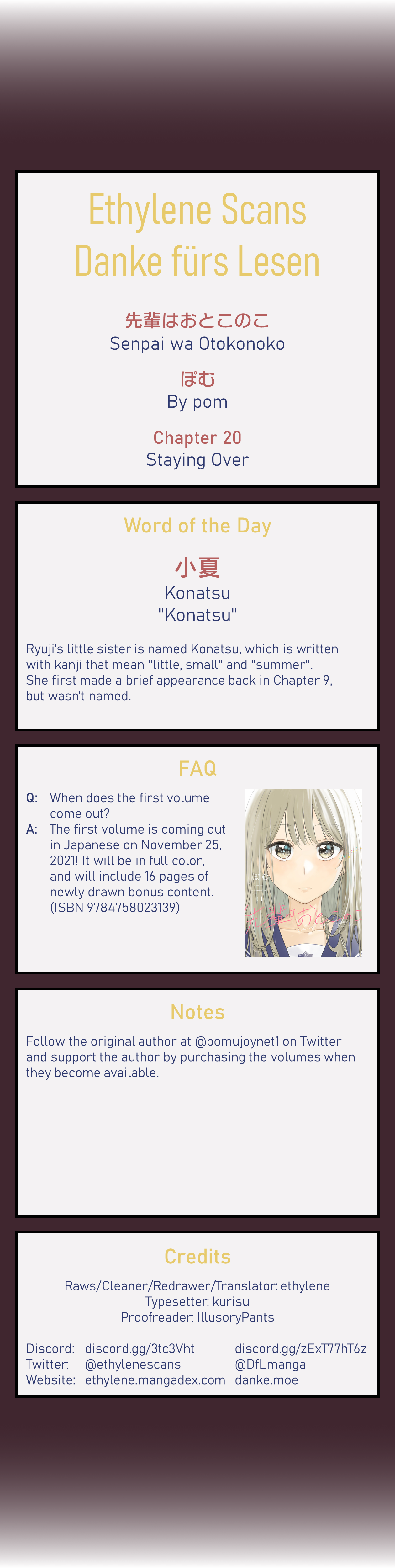 My Crossdressing Senpai | Chapter 20 | Danke fürs Lesen