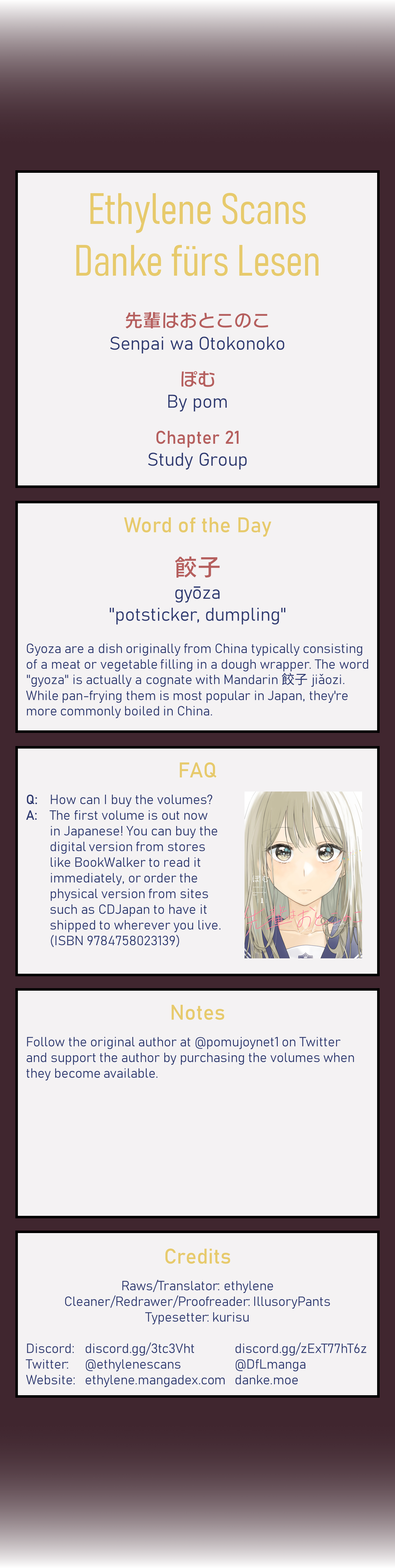 My Crossdressing Senpai | Chapter 21 | Danke fürs Lesen